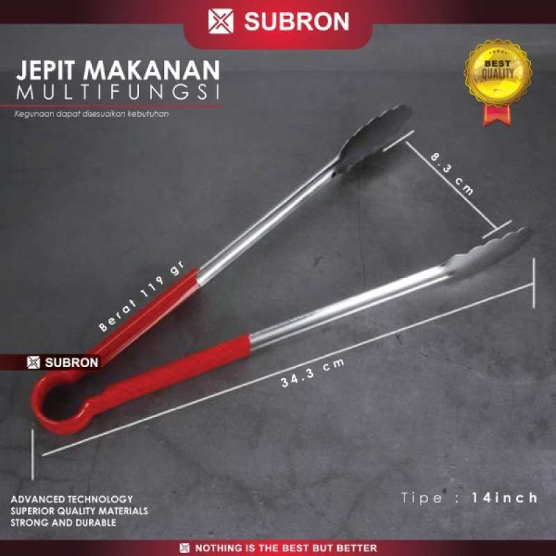 Jual Subron Jepitan Kue Penjepit Makanan Warna 14 Inch Food Tongs Capit ...
