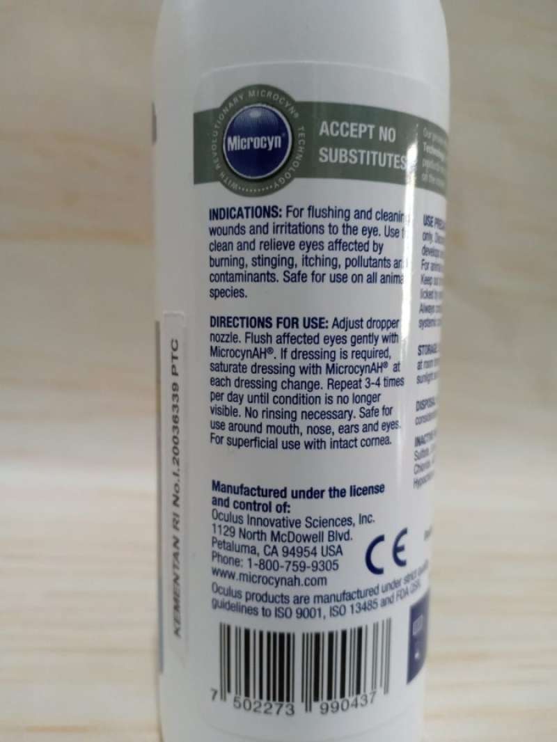 Jual Obat Tetes Mata Hewan Iritasi Infeksi Microcynah Eye Wash 120Ml di ...