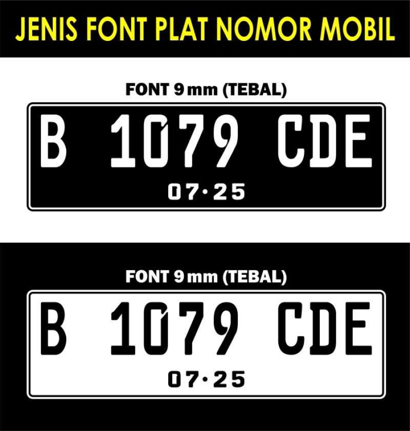 Promo Stiker Cutting Sticker Plat Nomor Nomer Mobil Font Huruf Angka ...
