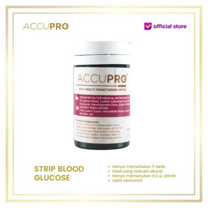 Jual Accupro Strip Blood Glucose / Stik Gula Darah Isi 25 Bg di Seller ...