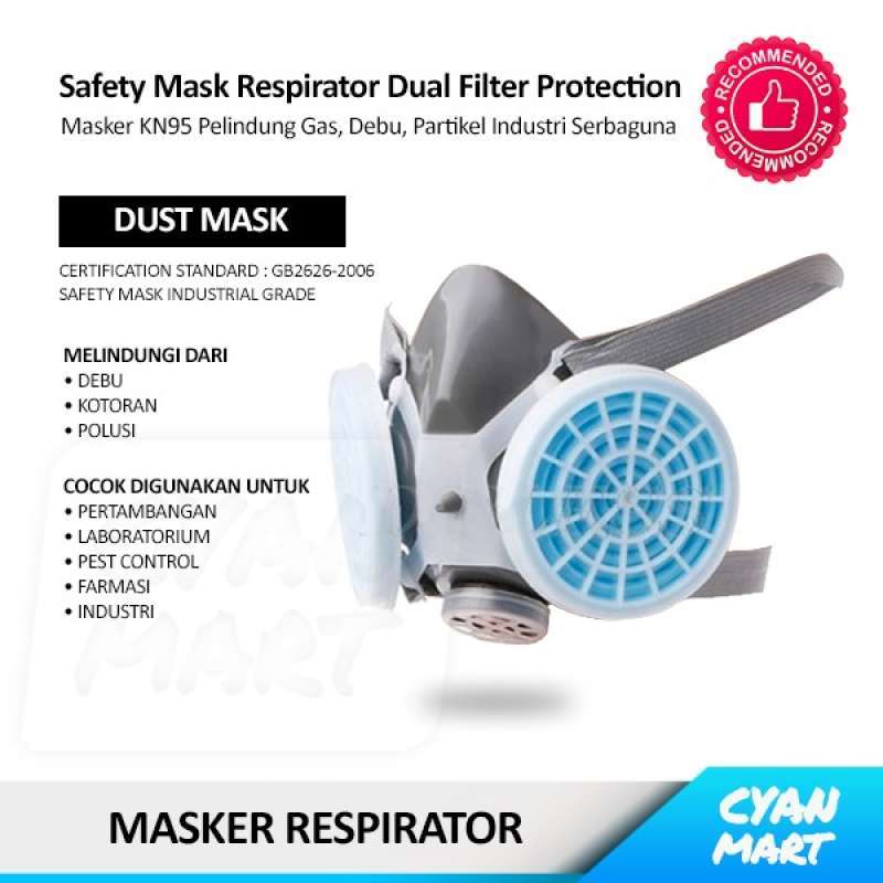 Jual Masker KN95 Safety Mask Respirator Half Face Dual Filter ...