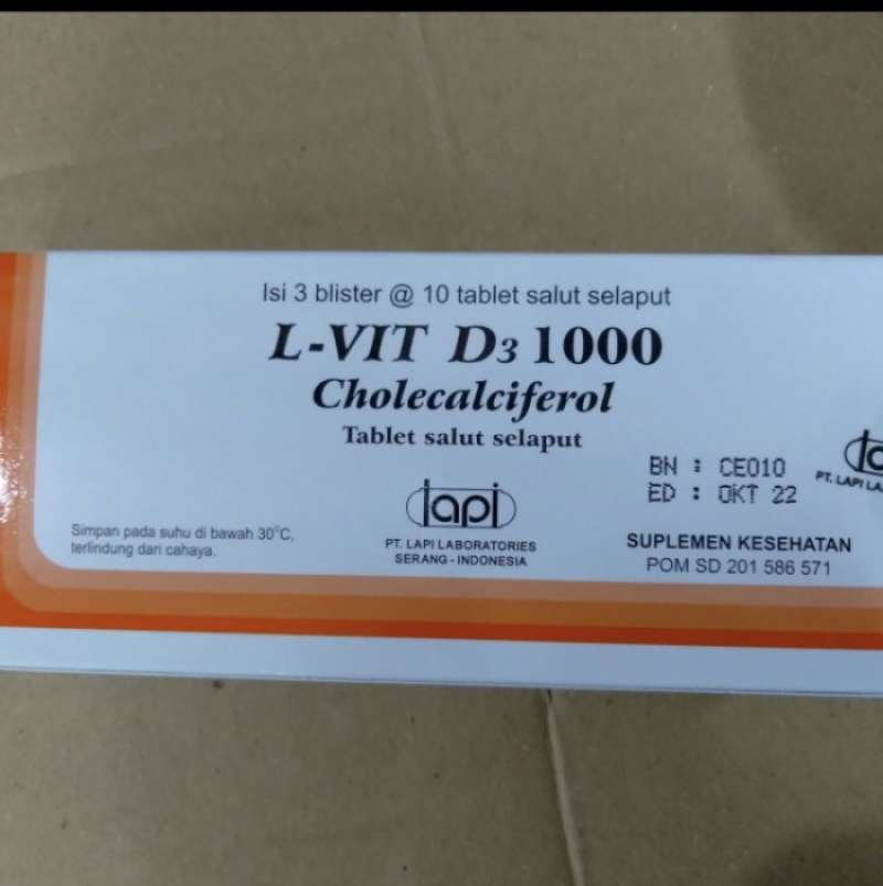 Jual L-vit D3 1000 (3x10 Tab) Harga Per Box / Vitamin Di Seller Afifah ...