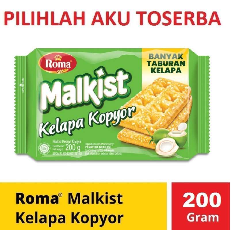 Promo Biskuit Roma Malkist Kelapa Kopyor 200 Gr - ( Harga 1 Dus Isi 36 ...