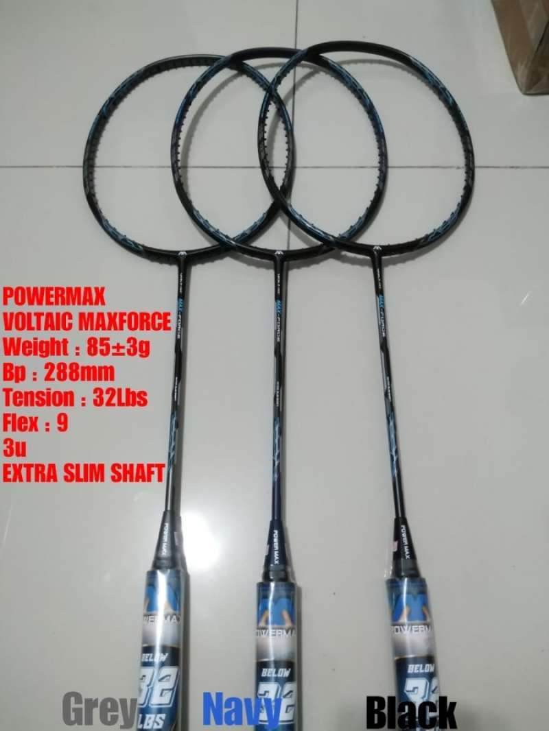Promo Raket Badminton Powermax Voltic Maxforce Original 32Lbs Power Max ...