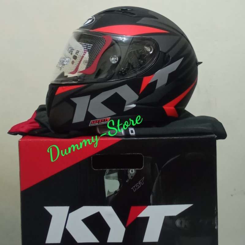 Promo Helm Full Face Kyt Falcon Fr Radiant Black Red Doff Double Visor ...