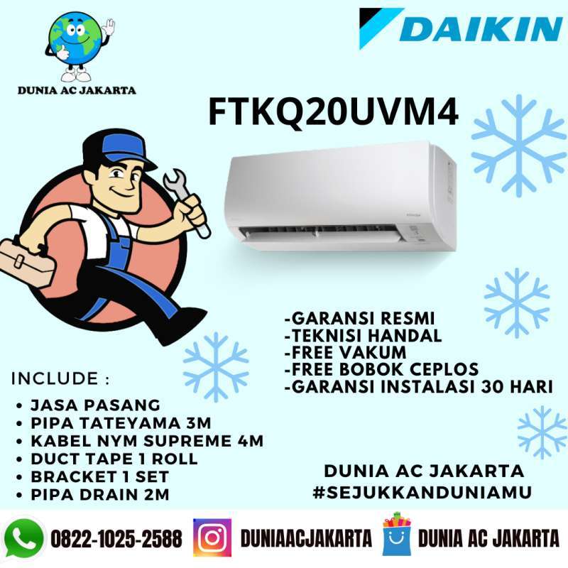 Jual AC Split Daikin 3/4 PK FTKQ20UVM4 - Flash Invereter Thailand (FREE ...