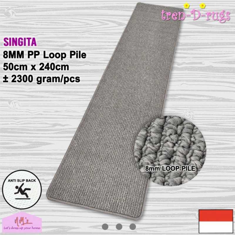 Promo Keset Kaki Polos Salur Stripe Line Garis Alas Lantai Kamar Anti ...
