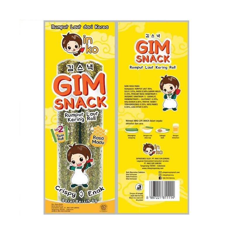 Jual Gim Snack Rumput Laut Rasa Madu 6gr di Seller Dede collection ...