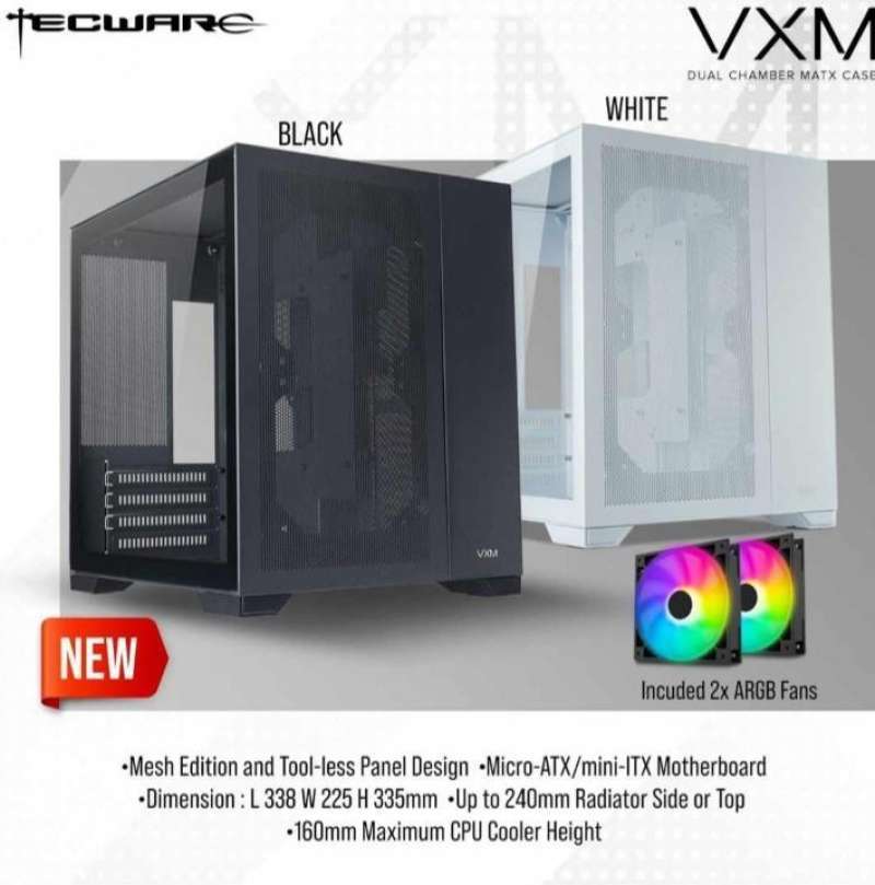 Jual Tecware VXM Dual Chamber Mesh m-ATX Case - di Seller R29Store - Kota Bandung, Jawa Barat ...