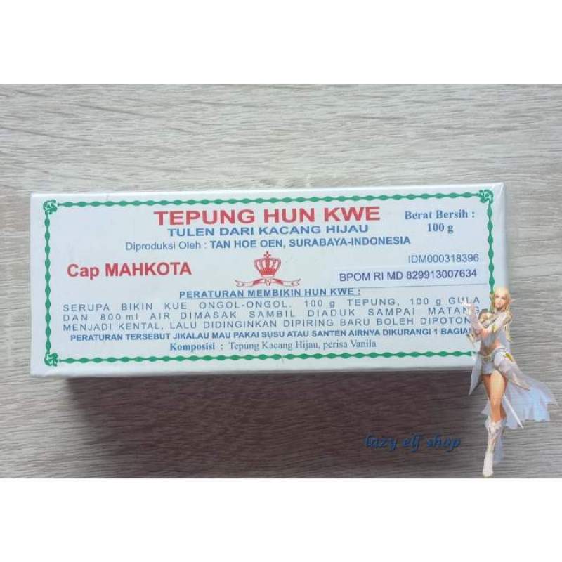 Jual Tepung Hunkwe Dus Mahkota Putih 100gr Hun kwe Kacang Hijau mung ...
