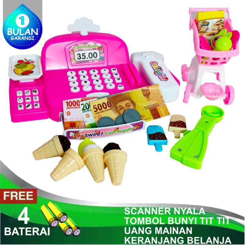 Jual Tomatoys Mainan Cash Register Mainan Kasir Kasiran Keranjang ...