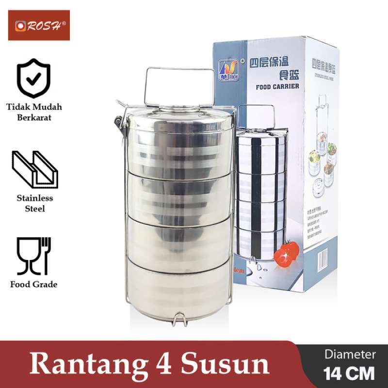 Promo ROSH Rantang 4 Susun 14 CM Stainless Steel ROS Diskon 23% di ...