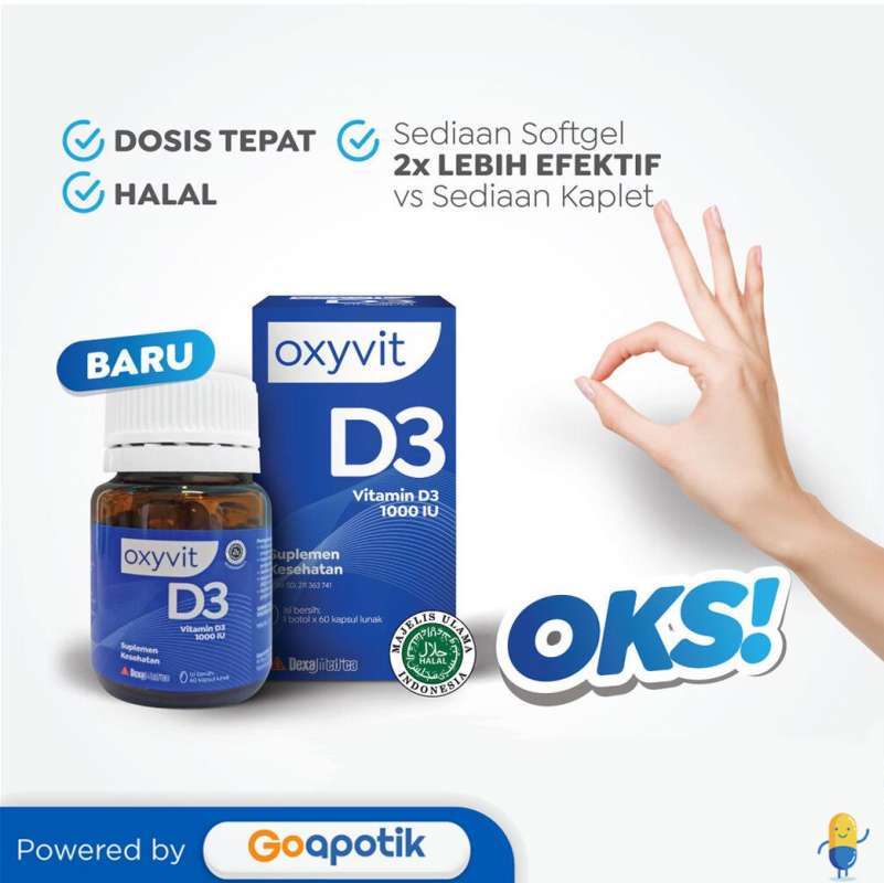 Jual OXYVIT D3 1000 IU BOTOL 60 KAPSUL di Seller Apotek Duta Farma II - Kota Surabaya, Jawa ...