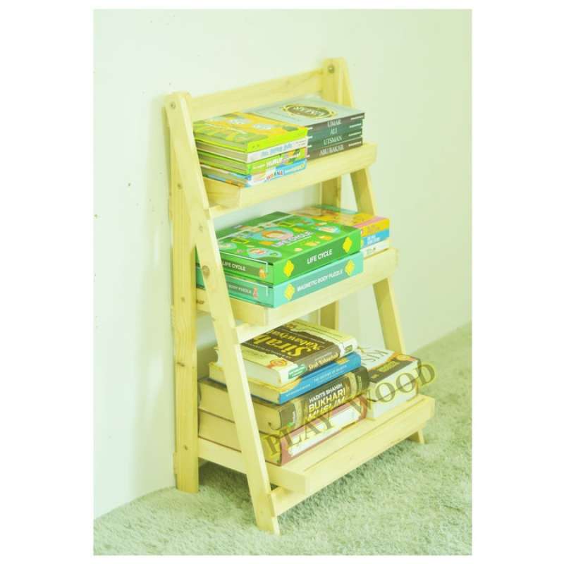 Jual Rak Kayu Lipat Susun Tiga Jati Belanda Vintage/Rak Kayu Display ...