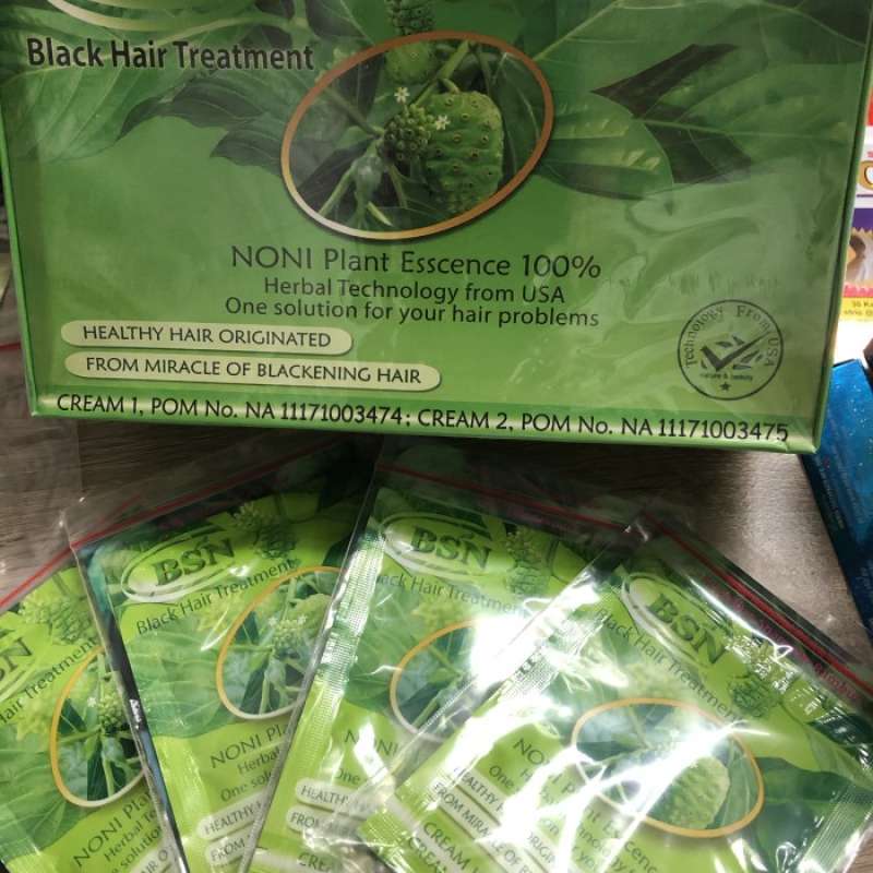 Jual BSN black hair treatment noni plant essence 100% 20sachets(1box ...