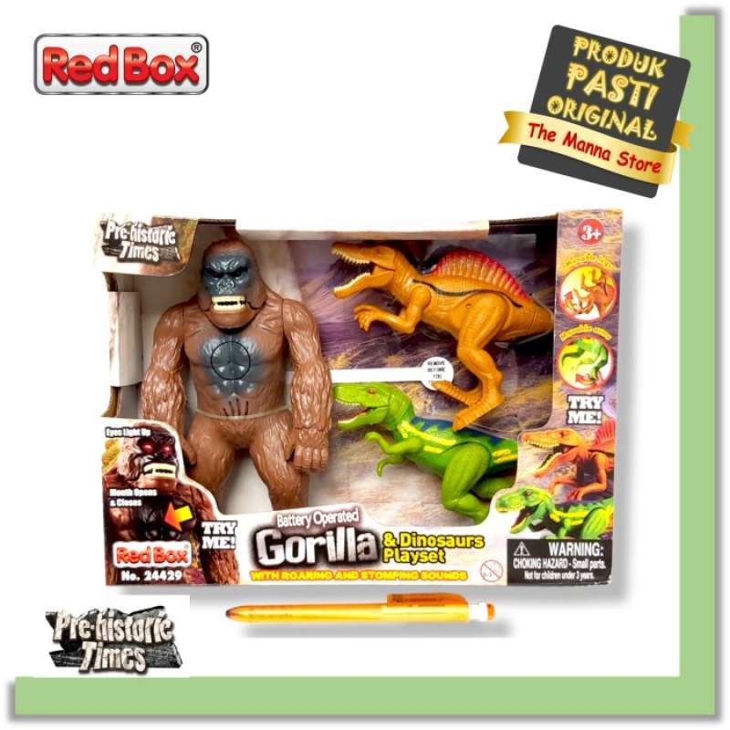 Promo Red Box Toys Pre-Historic Times Battery Gorilla & Dinosaurs ...