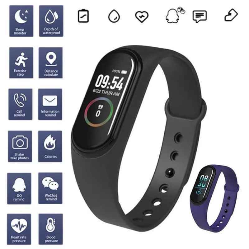 Promo NS - Smart Band M4 - Jam Tangan Olahraga Fitnes Tracker Smart ...