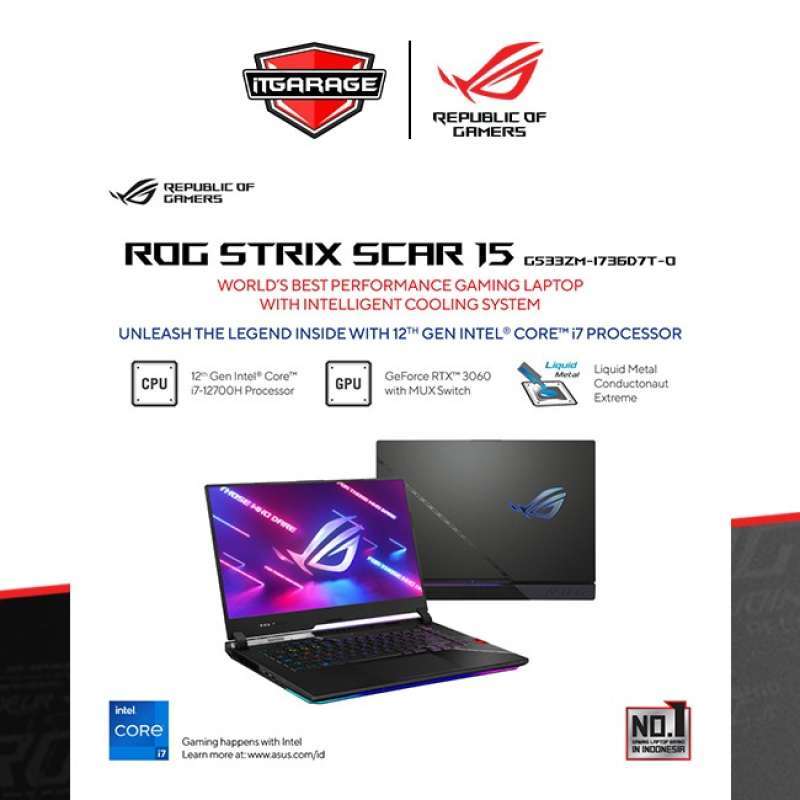 Promo Asus Rog Scar 15 G533zm-i736d7t-o|i7-12700h/16g/1tb/rtx3060-6g ...