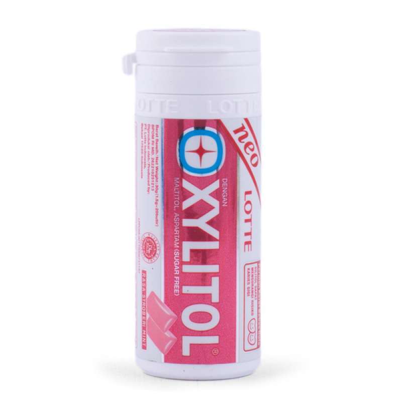 Jual LOTTE XYLITOL Strawberry Mint Chewing Gum - Permen Karet Rasa ...