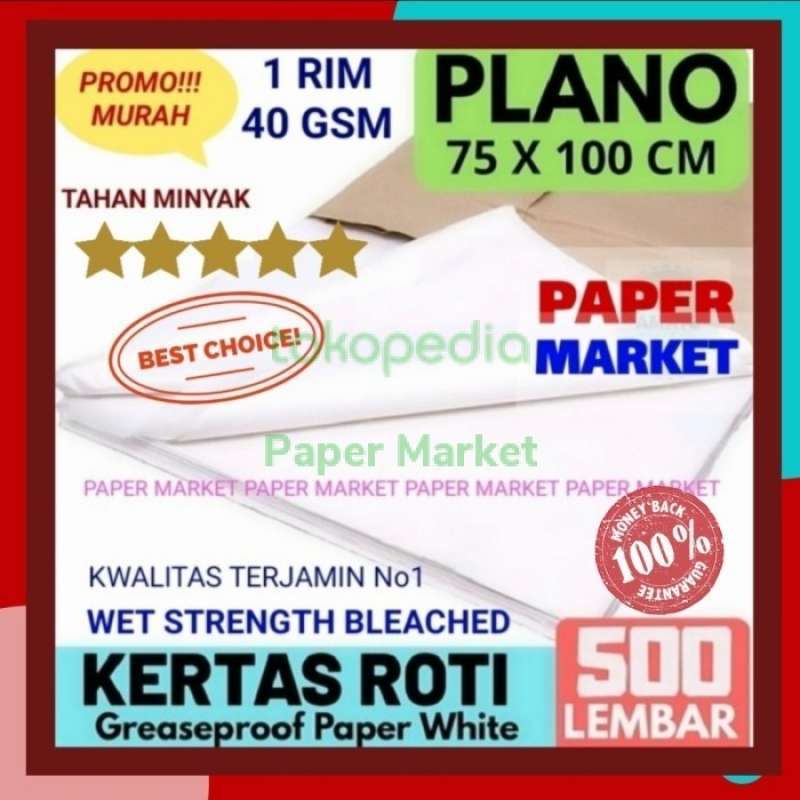 Jual Kertas Roti Putih / Baking Paper Putih 75 X 100Cm - 1 Rim (40Gsm ...