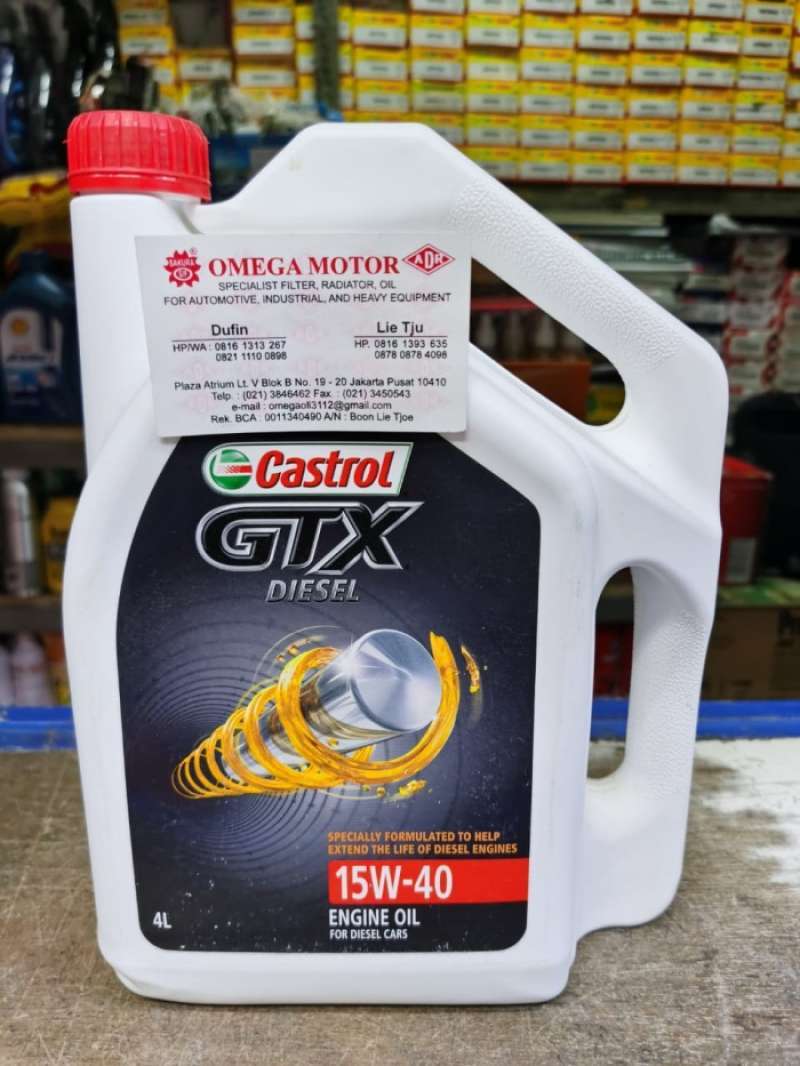 Promo Castrol GTX diesel 15w-40 4liter original asli 100% Diskon 23% di ...