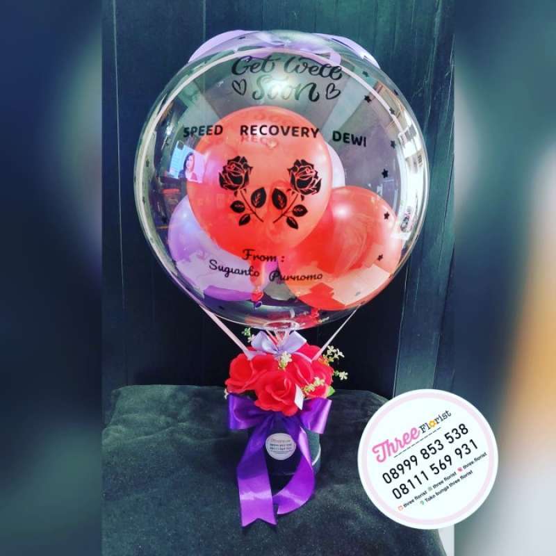 Jual box bunga balon / hadiah ucapan get well soon / balon ucapan get ...