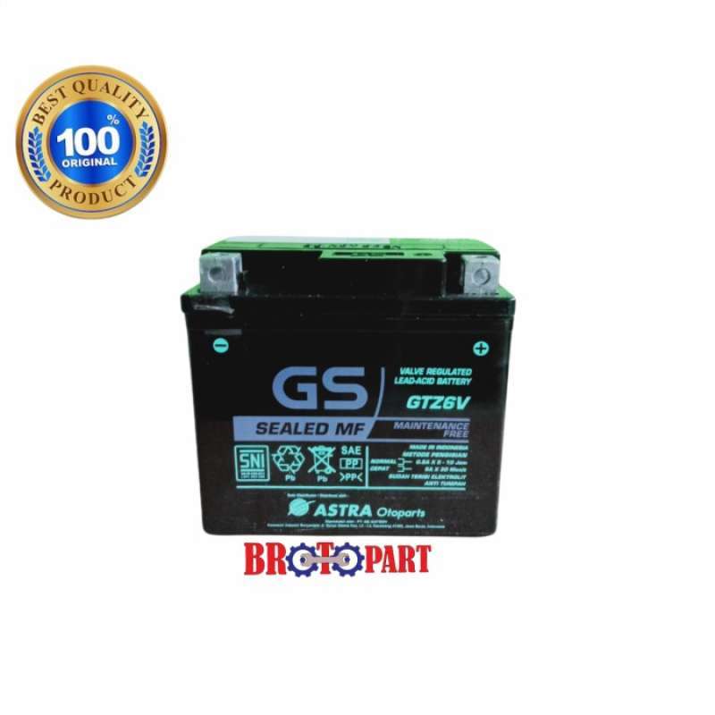 Jual Aki Motor Gs Astra Gtz6v Mf Kering 12v 5.3a Original Gs Astra ...