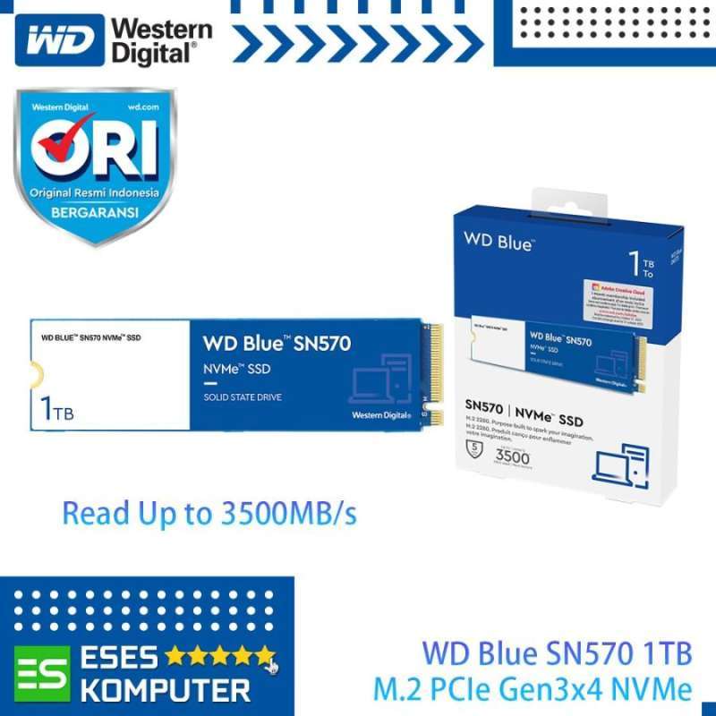 Jual SSD WD Blue SN570 1TB M.2 2280 PCIe Gen3 x4 NVMe di Seller ESES Komputer - Merdeka, Kota ...