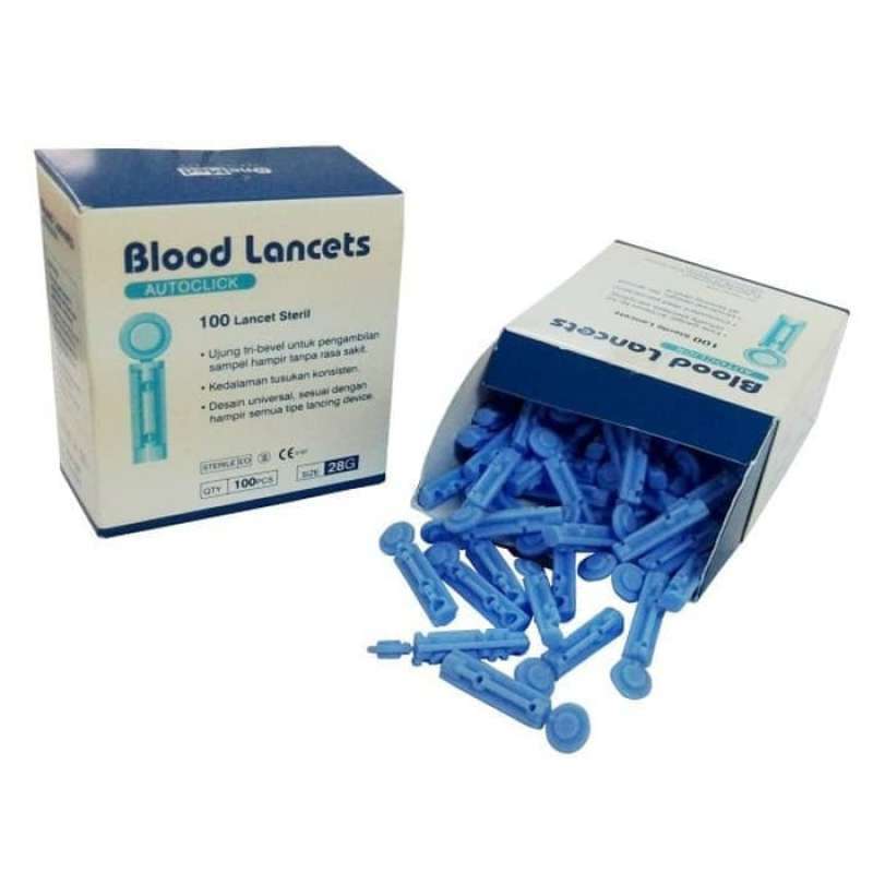 Promo Blood Lancets Autoclick /jarum Cek Darah One Med / Onemed 28g Isi ...