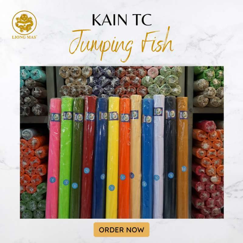 Promo kain tetoron tc jumping fish roll warna muda Diskon 2% di Seller ...