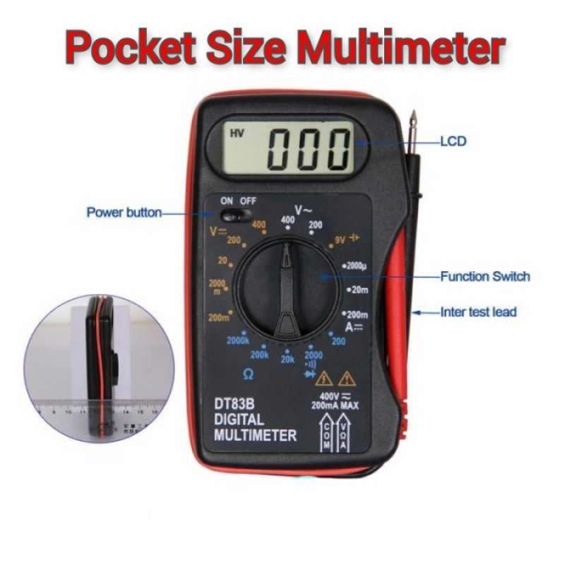 Promo Pocket Size Multimeter Digital Multitester Alat Ukur Tegangan Ac ...