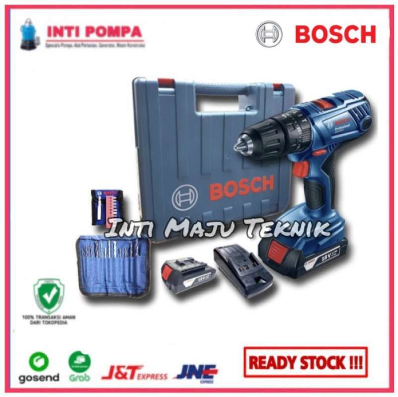 Promo Mesin Bor Bosch GSB 180LI 18V Cordless Impact Drill / Bor Tembok ...
