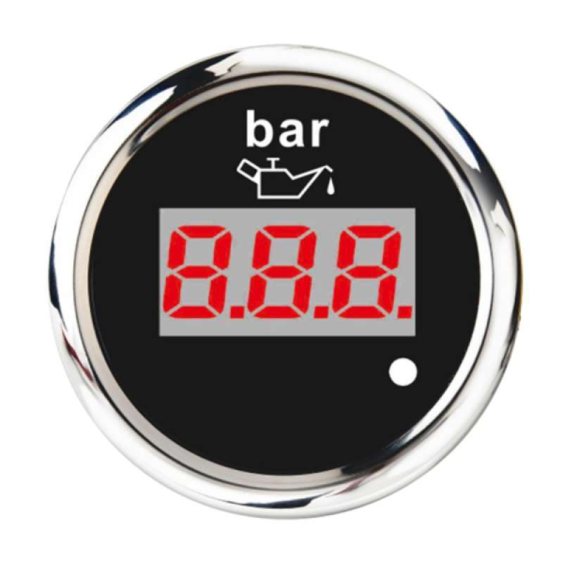 Jual 52 Mm Black Oil Pressure Press Waterproof Gauge Panel Red Led 0 ...