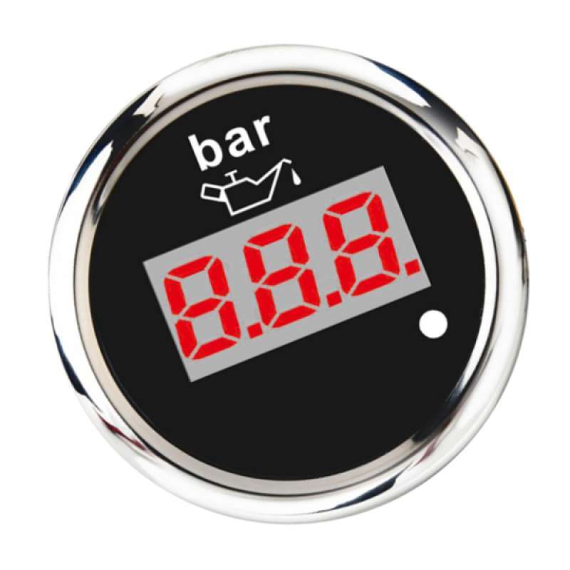 Jual 52 Mm Black Oil Pressure Press Waterproof Gauge Panel Red Led 0 ...
