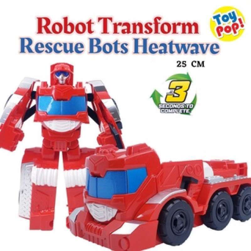 Jual Mainan Anak Robot Transformer Heatwave Merah Jumbo 25cm ...
