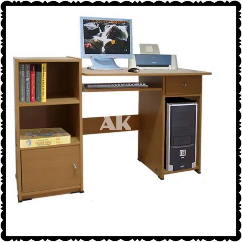 Jual Meja Komputer + Rak Buku / Meja Belajar / Meja Laptop Fungsional ...