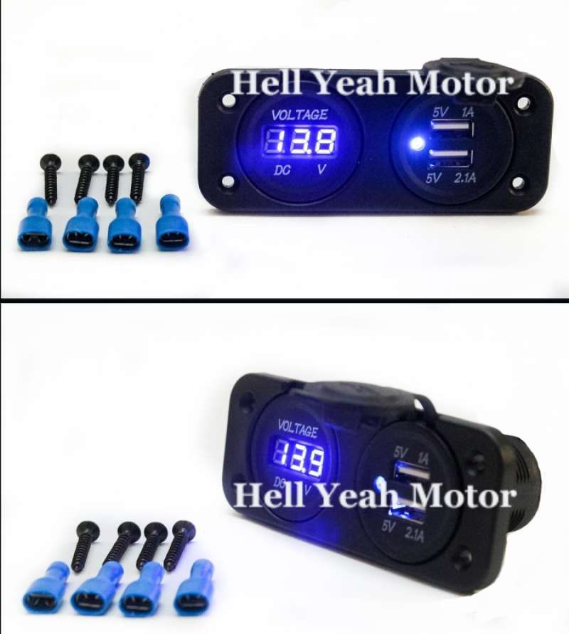Promo VOLTMETER MOTOR LAYAR DIGITAL LED DAN CHARGER 2 SOCKET USB ...