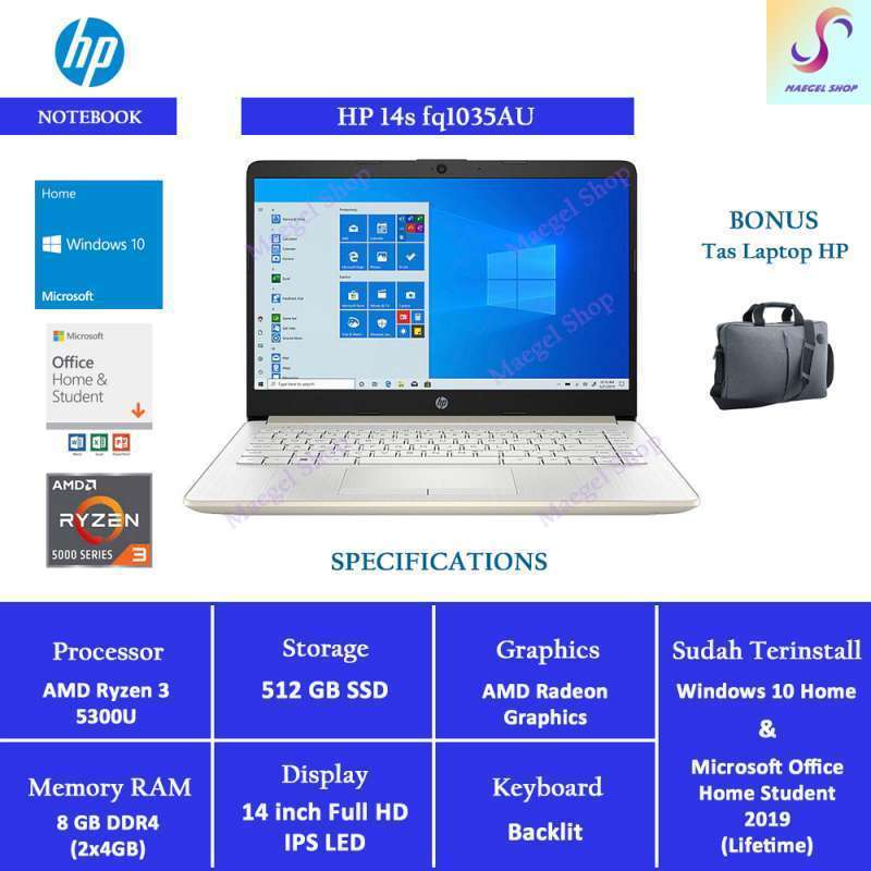 Jual Hp 14s-fq1032au Laptop [ Ryzen 3 5300u/ 8gb Ram/ 512gb Ssd/ 14 Fhd ...