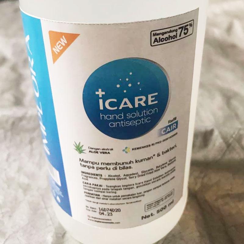 Jual IMPLORA Icare Hand Sanitizer Cair [500 mL] di Seller icare about ...