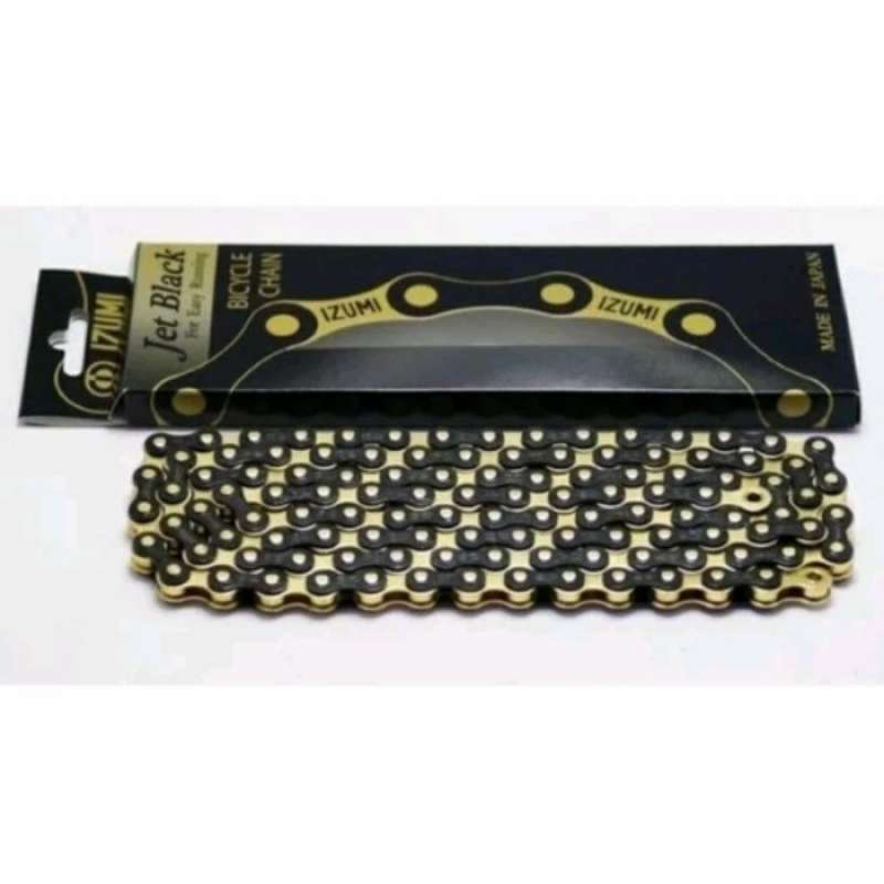 Promo RANTAI CHAIN IZUMI JET BLACK EDISI BLACK GOLD SINGLE SPEED COCOK ...