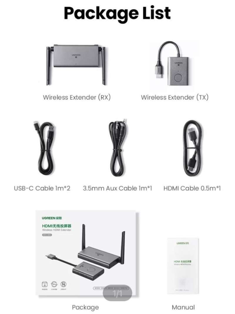 Jual Ugreen Wireless Hdmi VGA Projector Nirkabel Audio Video Receiver ...