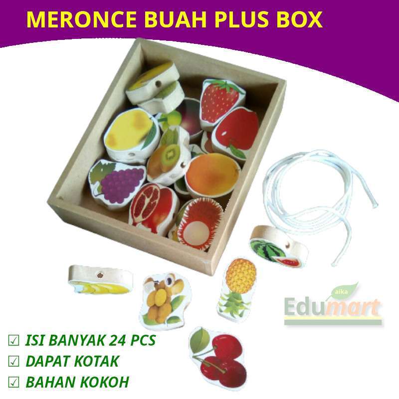 Promo Mainan Meronce Buah Buahan Edukasi Edukatif Boks Kayu Busy Box ...