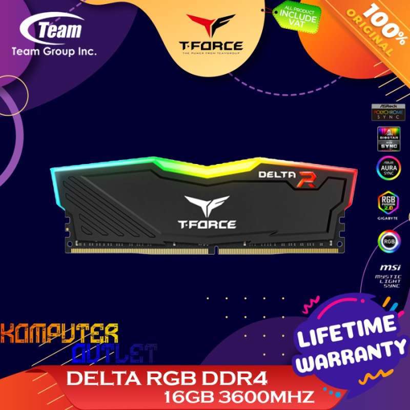 Promo Team T-force Delta Rgb Ram Ddr4 16gb Single Channel - Teamgroup ...