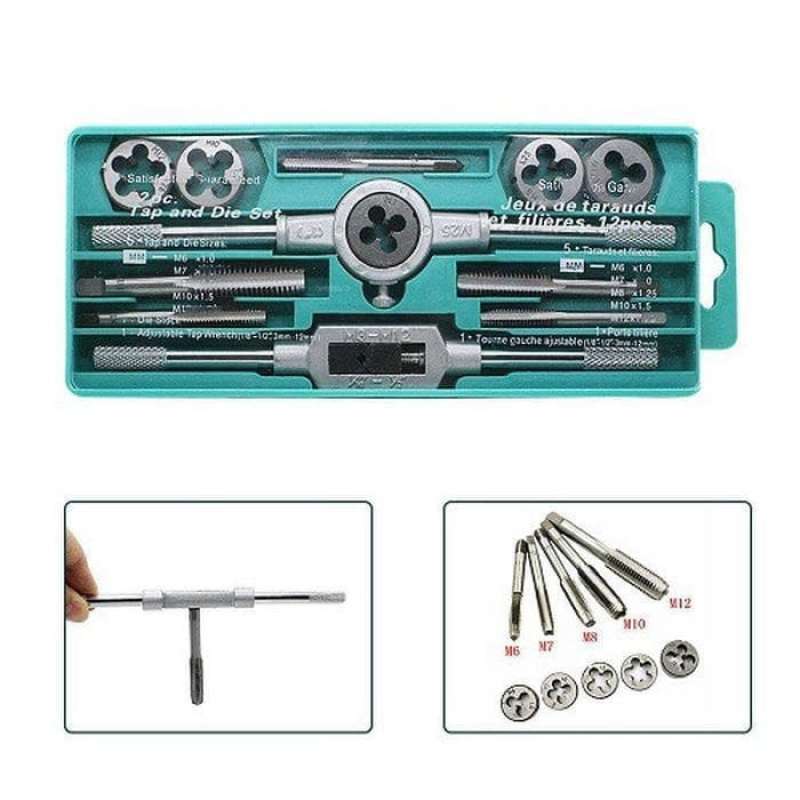 Jual Adjustable Hand Tap and Dies Set 12 Pcs - Alat Snai dan Tap Ulir ...