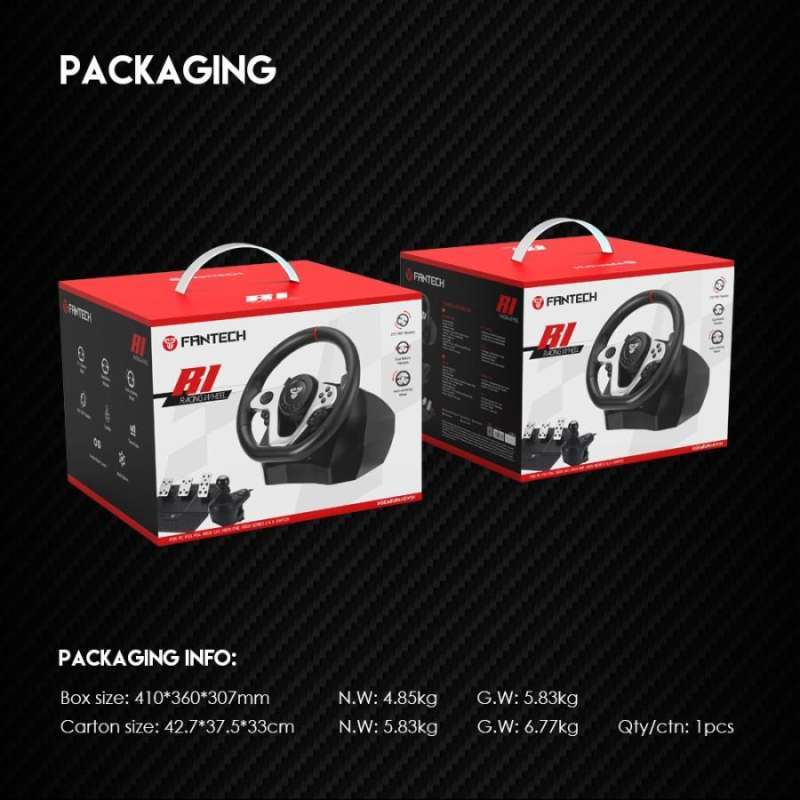 Jual Fantech R1 R-1 Racing Steering Wheel Simulator For Ps4 Pc Xbox Di ...