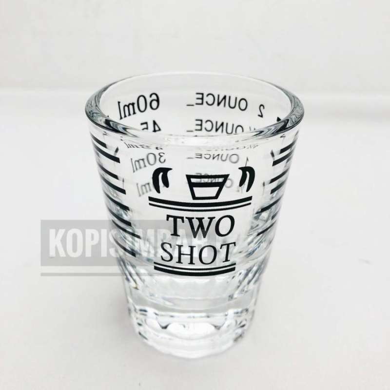 Jual Gelas Ukur Kopi Espreso Coffee Round Glass Sloki Double Shot 60 ml ...