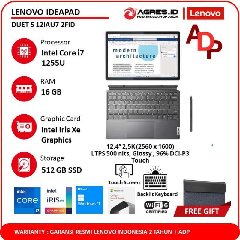 Jual Lenovo Ideapad Duet Iau Touch I U Gb Gb Ssd Iris Xe Di Seller Agres Id