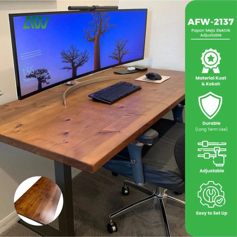 Jual Papan Meja Elektrik Adjustable Gaming Work Desk AFW-2137 (Mahoni ...