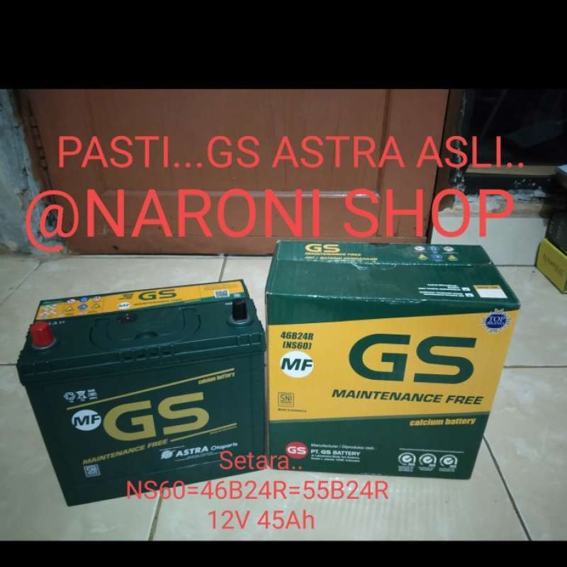 Jual Aki mobil / Battery GS ASTRA Type GS MF 46B24R / NS60 12V 45AH di Seller Govetz Store ...