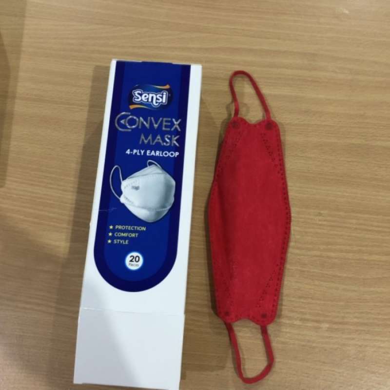 Jual Masker Senci Convex Merah 3D 4Ply KF94 Isi 20 pcs | Sency Mask ...